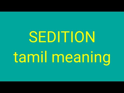 SEDITION tamil meaning/sasikumar