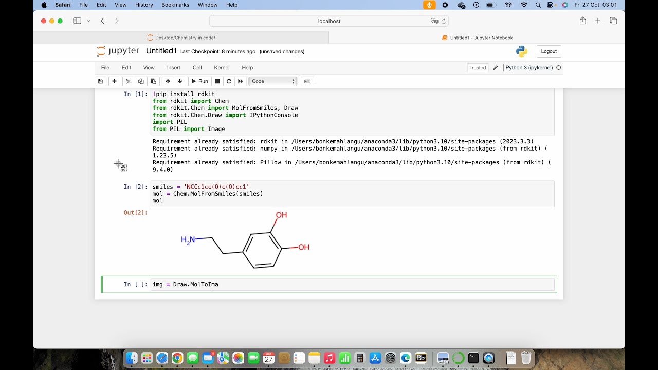 Drawing compounds using rdkit