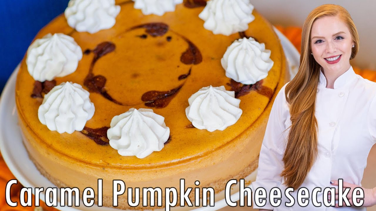 Layered Caramel Pumpkin Cheesecake Recipe! Perfect for Fall & Thanksgiving!!