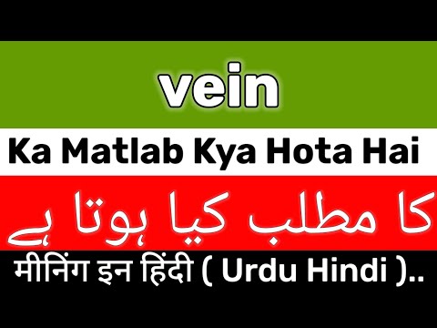 Vein Meaning | Vein Meaning In Urdu | Vein Ka Matlab Kya Hota Hai | Vein Ka Meaning Kya Hai