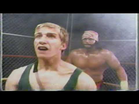 Macho Man Randy Savage Slim Jim Rock Climbing Wrestling Cage TV Commercial