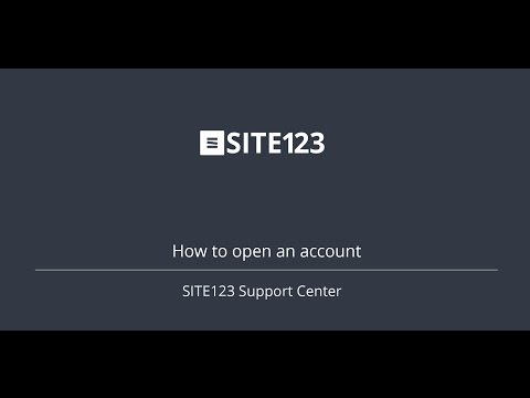 SITE123 - How to open an account