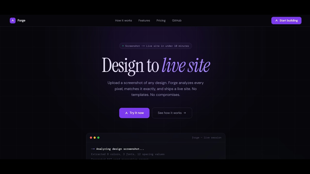 Forge - Design to Live Site in 1 click