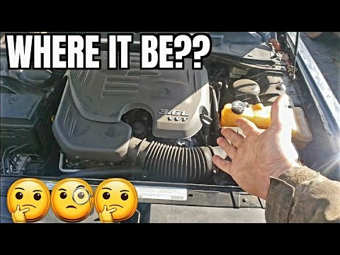 2008 2020 Dodge Challenger How to Check Transmission Fluid Location Find ATF Dipstick 2019 2018 2017