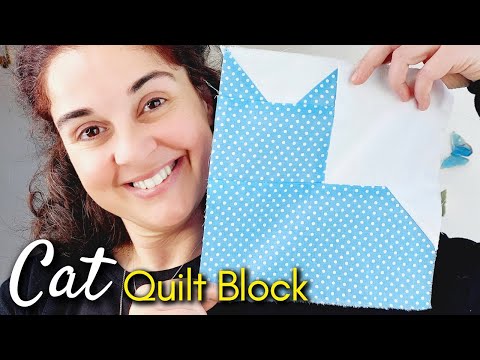 5 Minute Cat Quilt Block for Beginners (2 Patterns) | Easy DIY Cat Quilt Tutorial