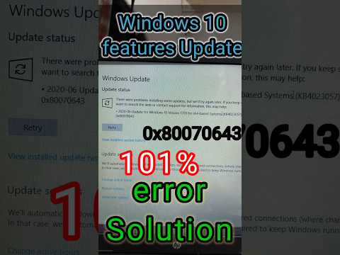 Fix windows update Error 0x80070643 on Windows 10 #shorts #windows10