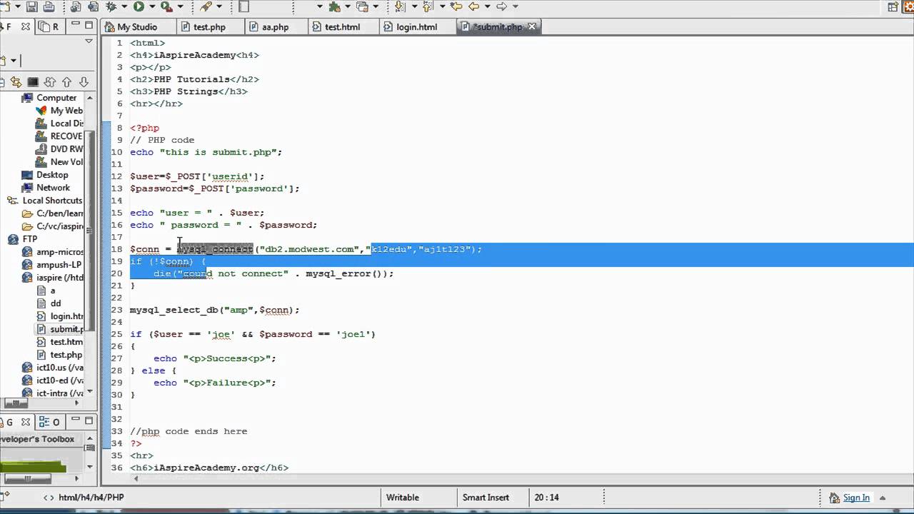 100 php tutorials - part 7 login validation part1