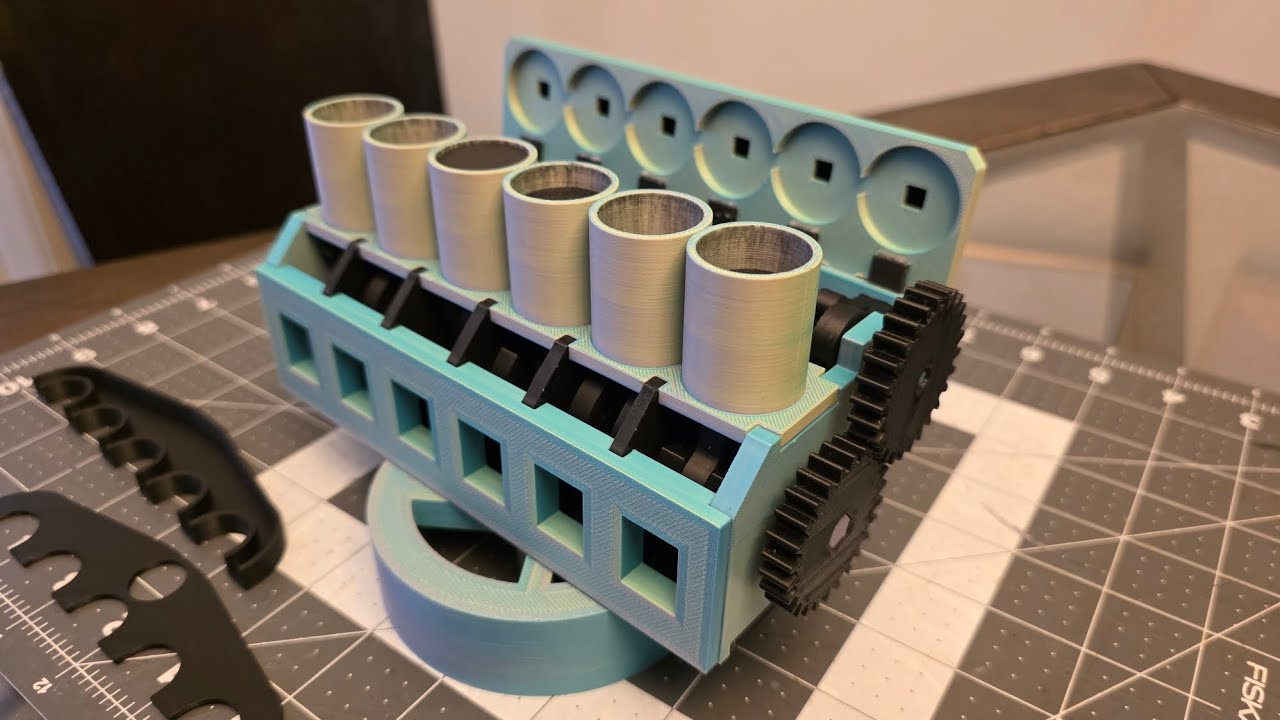 First Attempt Building A 3D Printed Inline 6 Engine