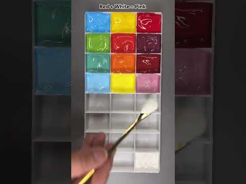 Mixing the 3 Primary Colors Red, Yellow, Blue Black & White to Create 19 Perfect Shades #shot #color