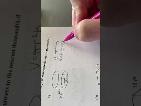 Volume of a cylinder given the diameter