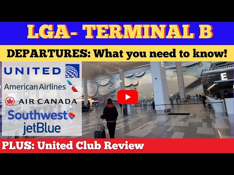 LaGuardia Airport (LGA) Terminal B & United Club Lounge Review #laguardia #laguardiaairport