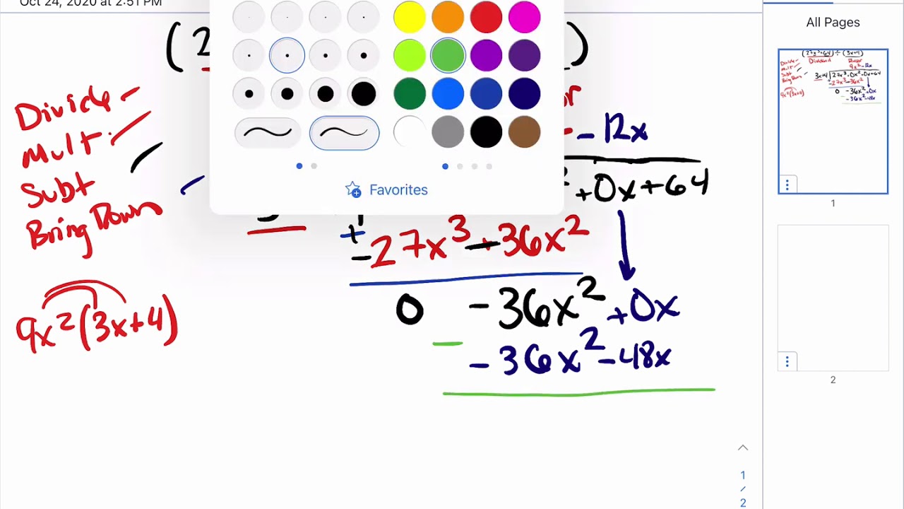 Polynomial Long Division With Placeholders