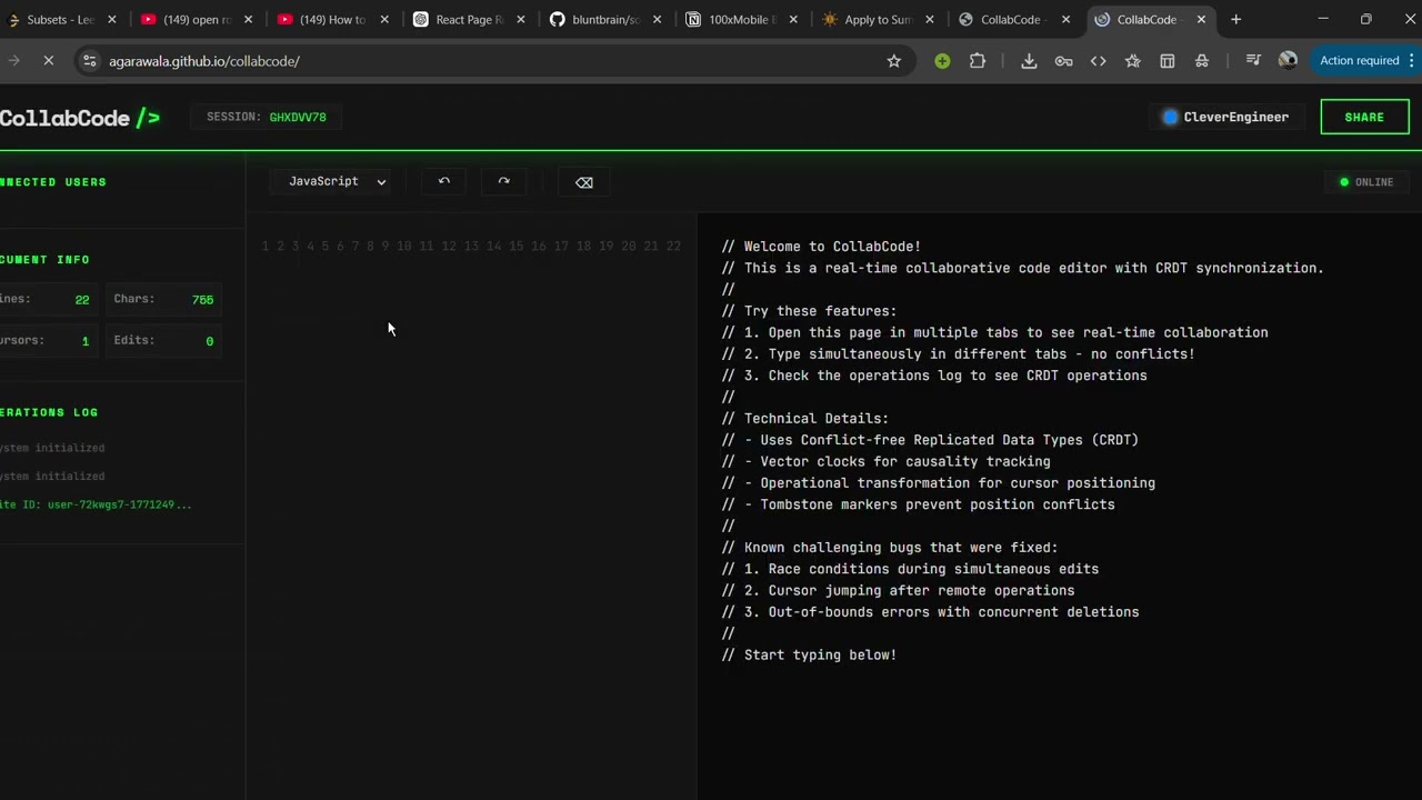 CollabCode – Real-Time Collaborative Code Editor