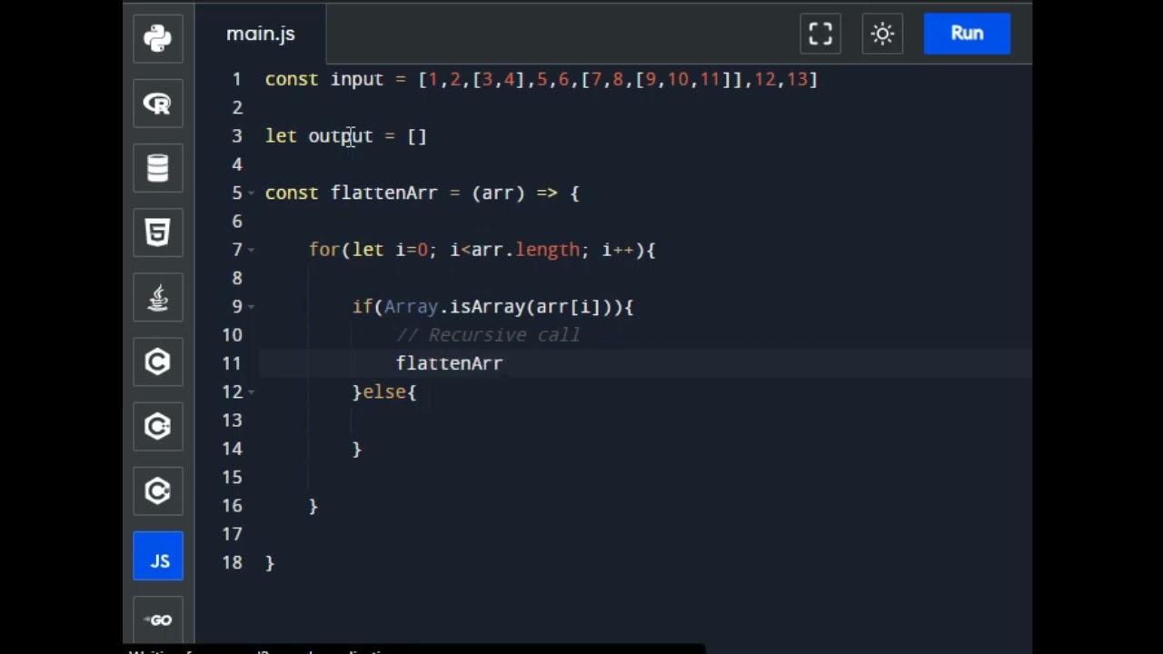How to Flatten Array of Array? | Recursion in javascript | with source code