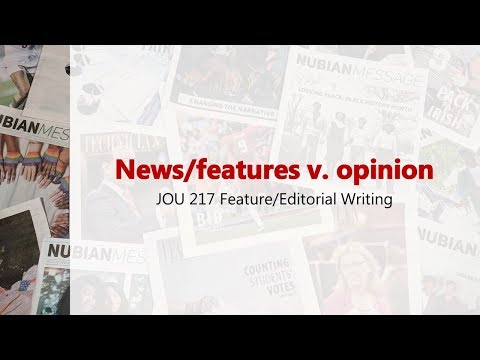 News/features v. opinion