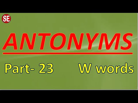 Antonyms। W words। Part- 231 #synonymsandantonyms #antonyms #synonyms #wordpower #vocabularyskill