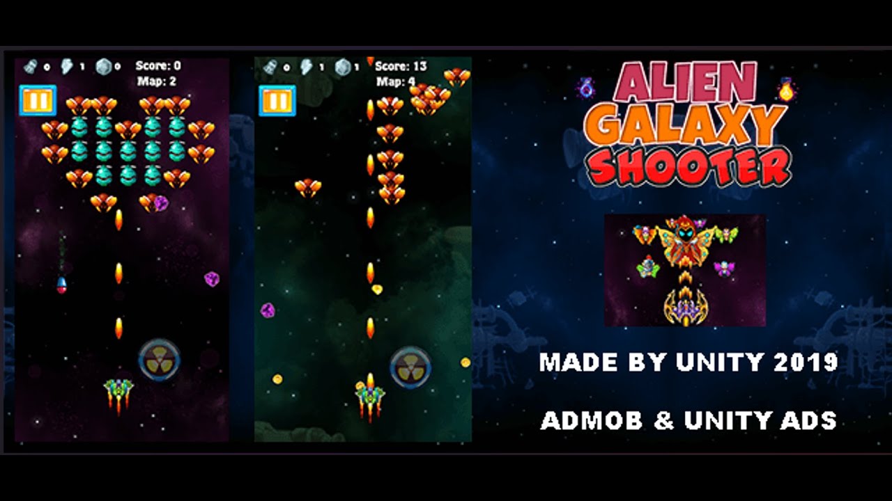 Alien Galaxy Shooter unitysourcecode.in