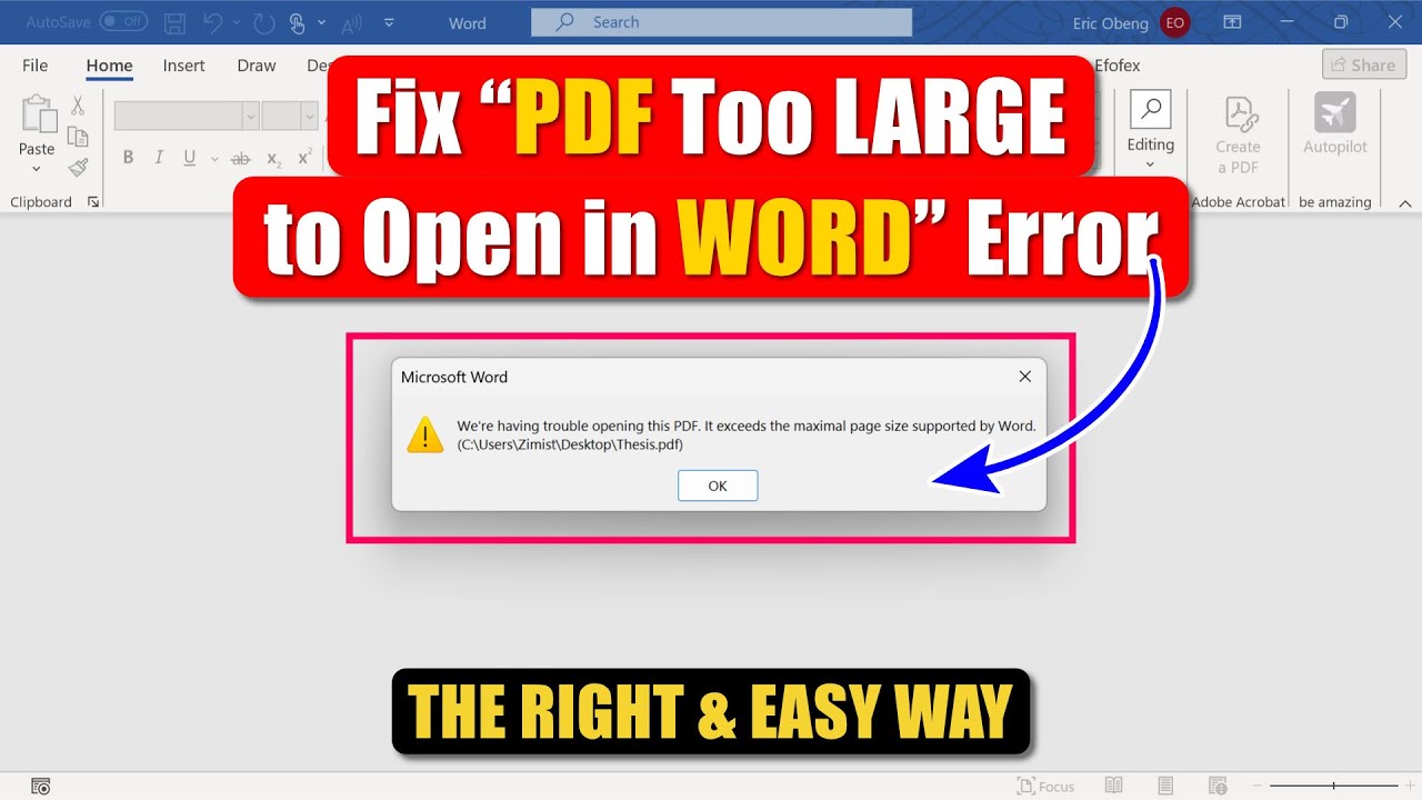 Fix “PDF Too Large to Open in Word” Error Easy Solution!