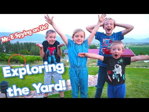 Mr. E is Spying On Us! Mr E Mansion Yard Tour! / The Beach House