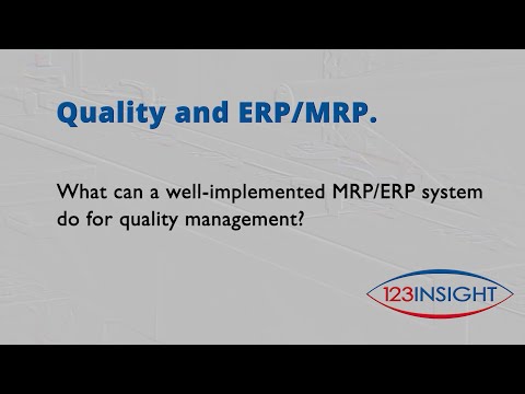 Quality and MRP/ERP systems