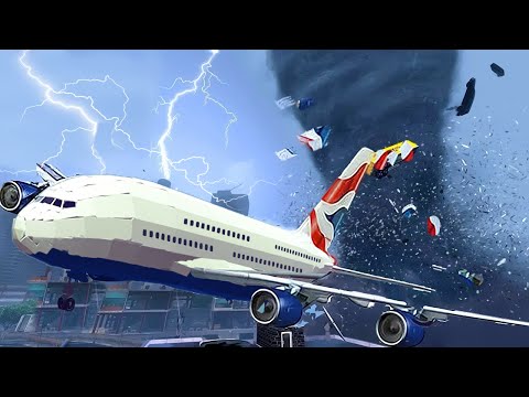 Flew Out Of The TORNADO - All Systems Failed! Airplane Crashes - Besiege plane crash