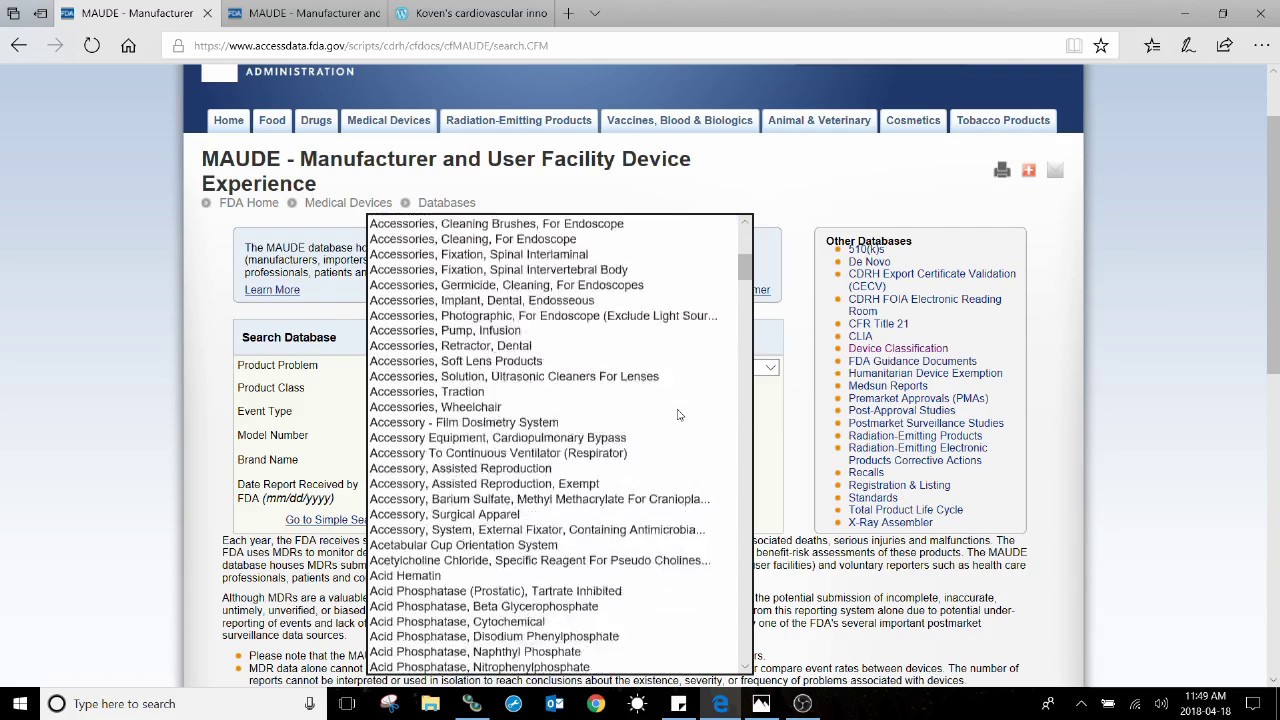 FDA's MAUDE database: A medical device expert's insight