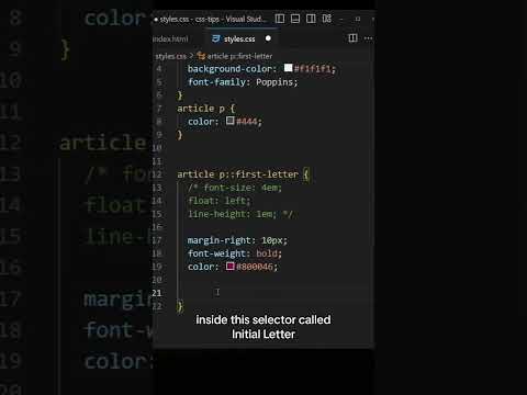 Better Drop Caps Styling Using Initial Letter #shorts