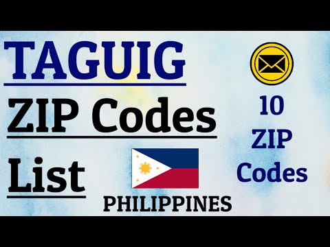 TAGUIG ZIP Code s || TAGUIG PHILIPPINES || 10 ZIP Codes.
