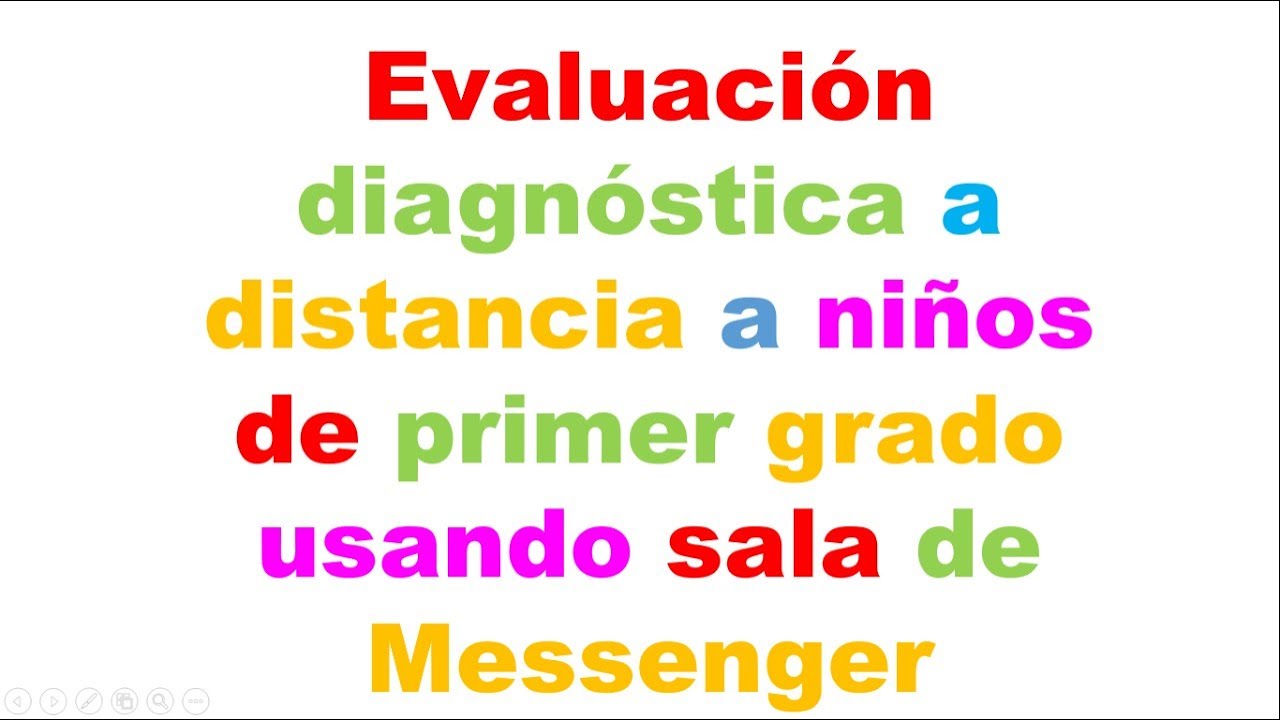 Evaluación diagnóstica a distancia a niños de primer grado usando sala Messenger