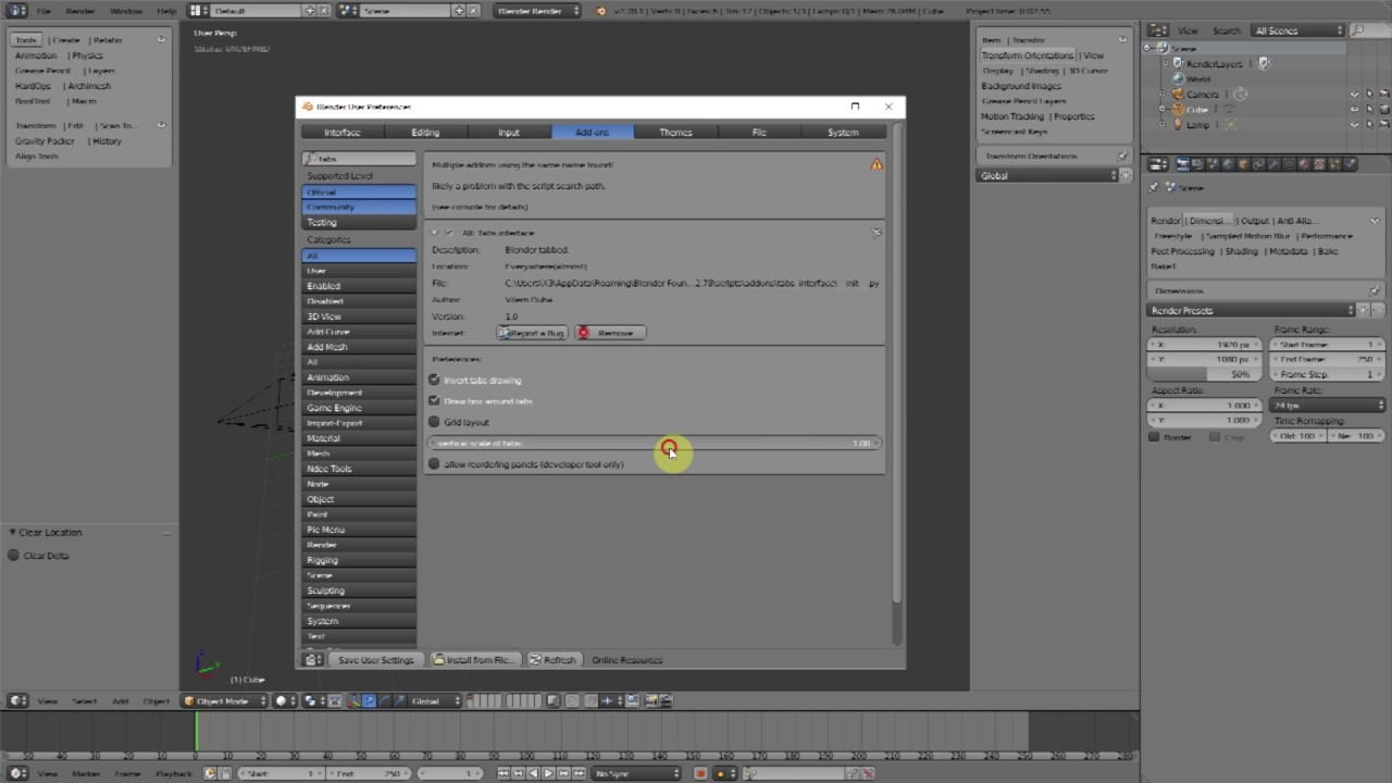 layout options - Tabs interface