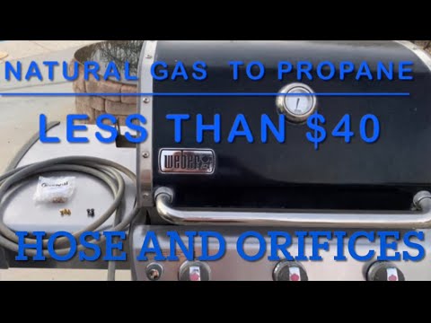 WEBER GRILL NATURAL GAS TO PROPANE FOR LESS THAN $40 W/ VIDEO OF THE FLAME WITHOUT CHANGING ORIFICES