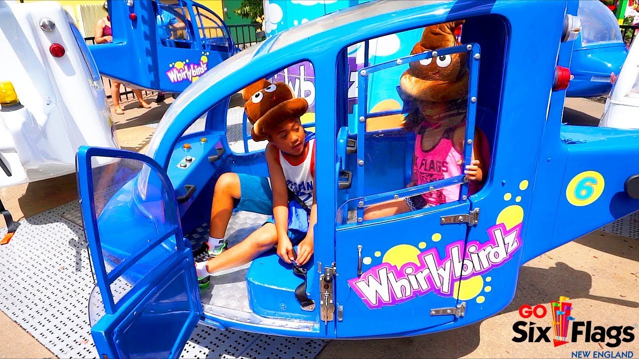 KIDDY HELICOPTER RIDE WHIRLYBIRDS AT SIX FLAGS NEW ENGLAND