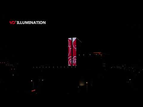 OUGE 30mm pixel light used in Wuxi Wanda square Lighting Project