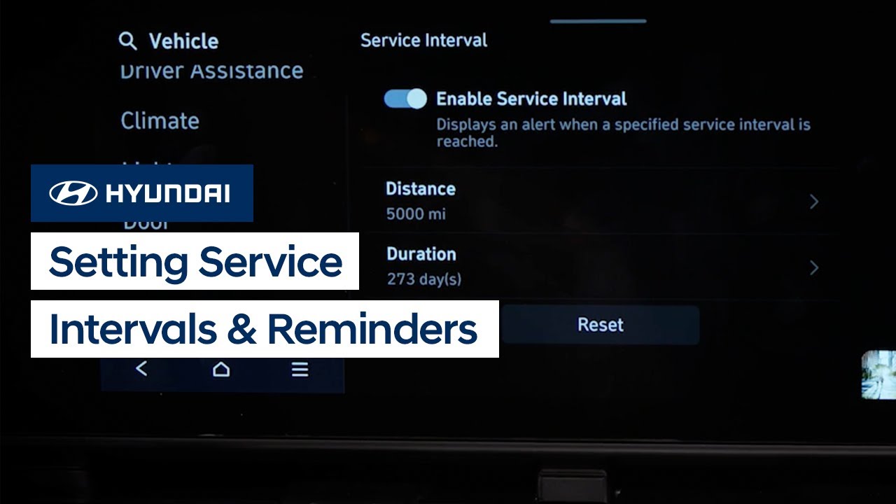 Setting Service Intervals and Reminders | Hyundai