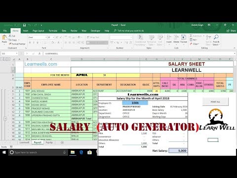 Salary Sheet and Payslip - Auto Generator ☑️