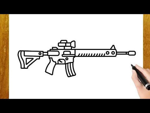 HOW TO DRAW A GUN ( M249 SAW)
