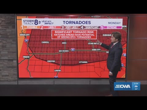 Severe storm potential Monday evening, damaging hail and tornadoes pose main threats