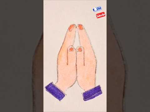 Easy Namasthe Drawing | Praying Hands Drawing