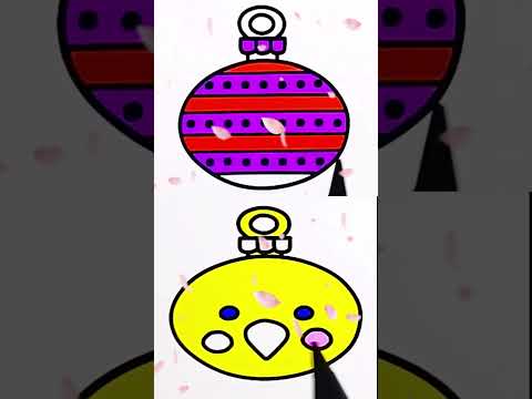 Cute chick shaped Christmas tree balls coloring pages 🐥🎄🎄🎄🎄