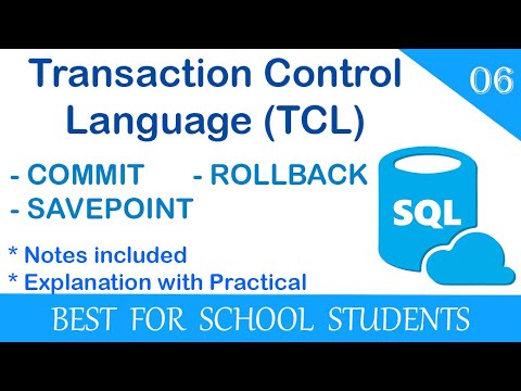 6. What is Transaction Control Language? Using COMMIT, ROLLBACK and SAVEPOINT commands in MySQL.