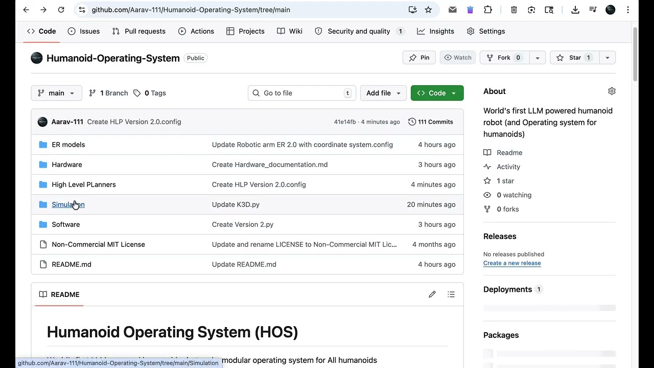 Navigating the Humanoid OS repository on github. A breakthrough in robotics open-sourced!