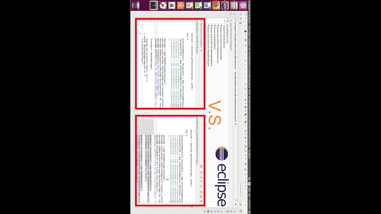 How to compare files (diff) with Eclipse IDE
