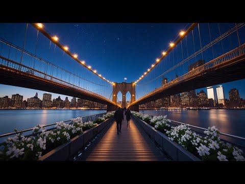 Boost Your Mood with the Calm Scenery of the Brooklyn Bridge. Peaceful Ambience for Deep Rest