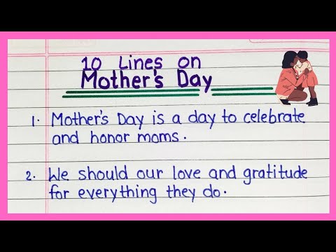 10 Lines On Mother's Day | Essay On Mother's Day /Essay Writing On My Mother | Mothers Day Essay |