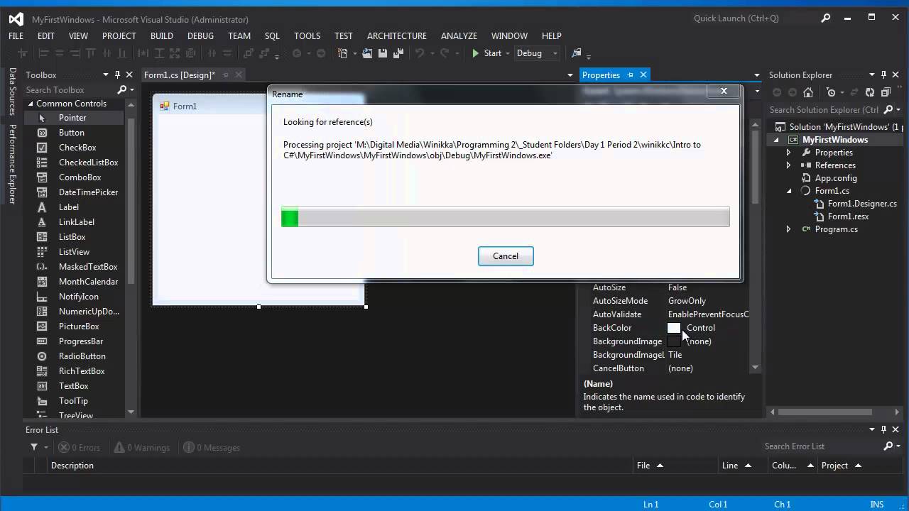 Your First Visual C# Windows Form Part 1