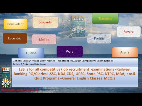 English Vocabulary (4) for Competitive Examinations - Synonyms, Antonyms & One-word substitutions