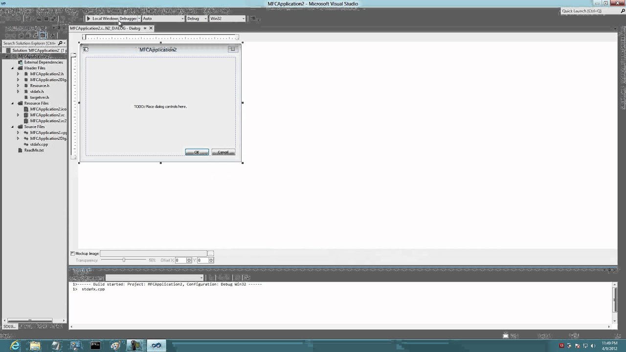 Basic Visual Studio Tutorial to Create MFC Dialog based Application