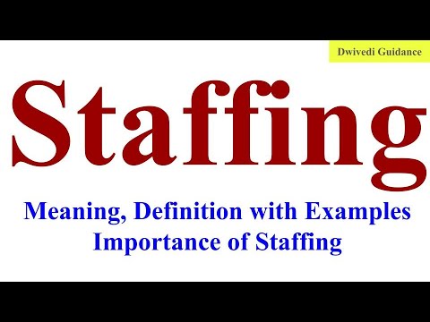 Staffing, Importance of staffing, Essentials of Management, Staffing in management, commerce class