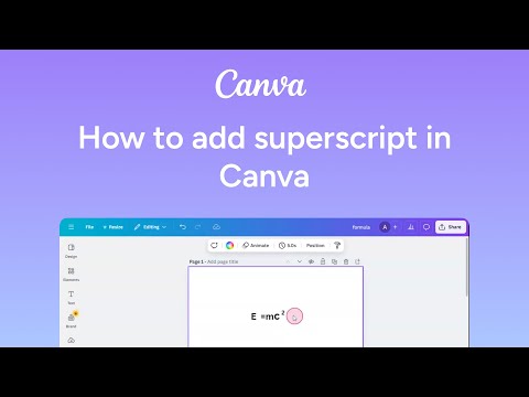 How to add superscript in Canva