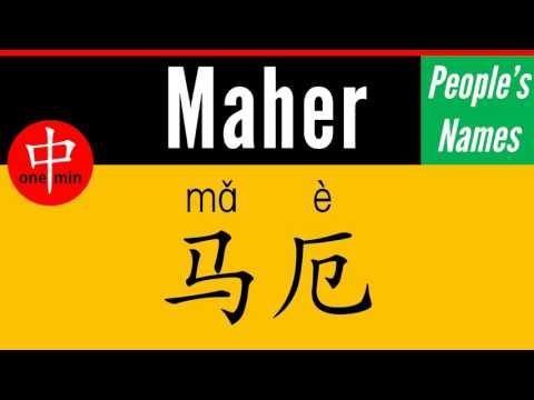 How to Say Your Name MAHER in Chinese?